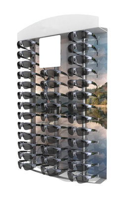 3 Row Wall Mounted Sunglass Rack , 36pc Optical Frames Display Stands Quick Ship