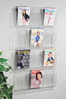 Clear Acrylic Wall Hanging Magazine Rack