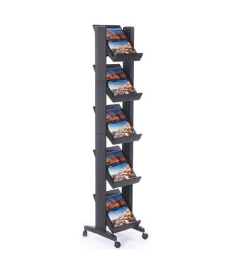 Adjustable Shelves Floor Standing Magazine Rack Easy To Move Various Color