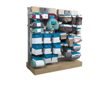 Wood Portable Retail Display Units , Countertop Socks Display Stand With Hook