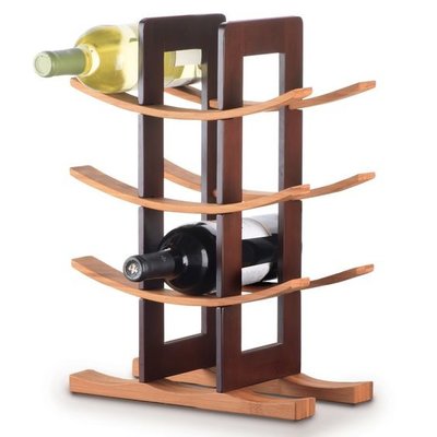 High End 12 Wine Bottle Display Stand , Boutique Bamboo Display Stand