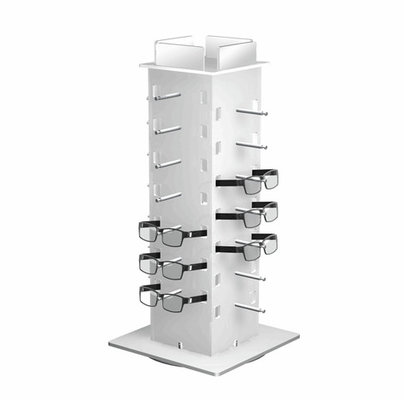 Modern Counter Top Eyewear Display Rack / Polar White Acrylic Eyewear Display Stands