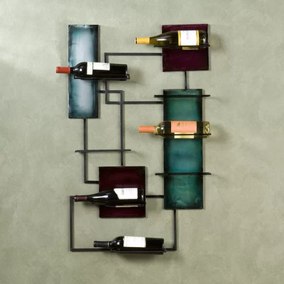 8 Bottle Wall Mounted Retail Wine Display Racks Customzied Surface Treatment