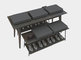 Small Store Display Stand High Gloss Wood Nesting Tables For Garment Shop