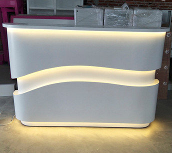 Unique Design LED Light Retail Checkout Counter Beauty Salon Reception Desk