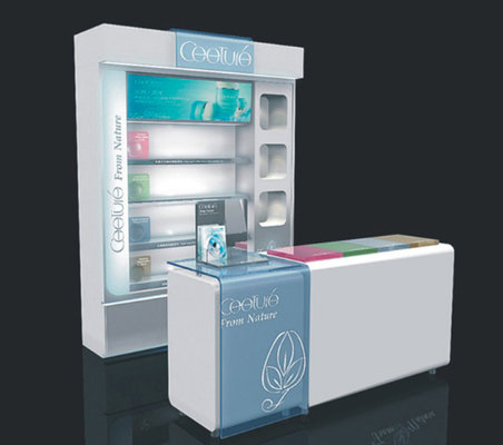 Floor Standing Cosmetic Display Stand Kiosk , Makeup Display Unit Multifunctional