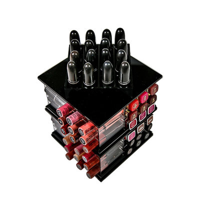 84 Holder Spinning Lipstick Tower , Rotating Acrylic Lipstick Display Stand